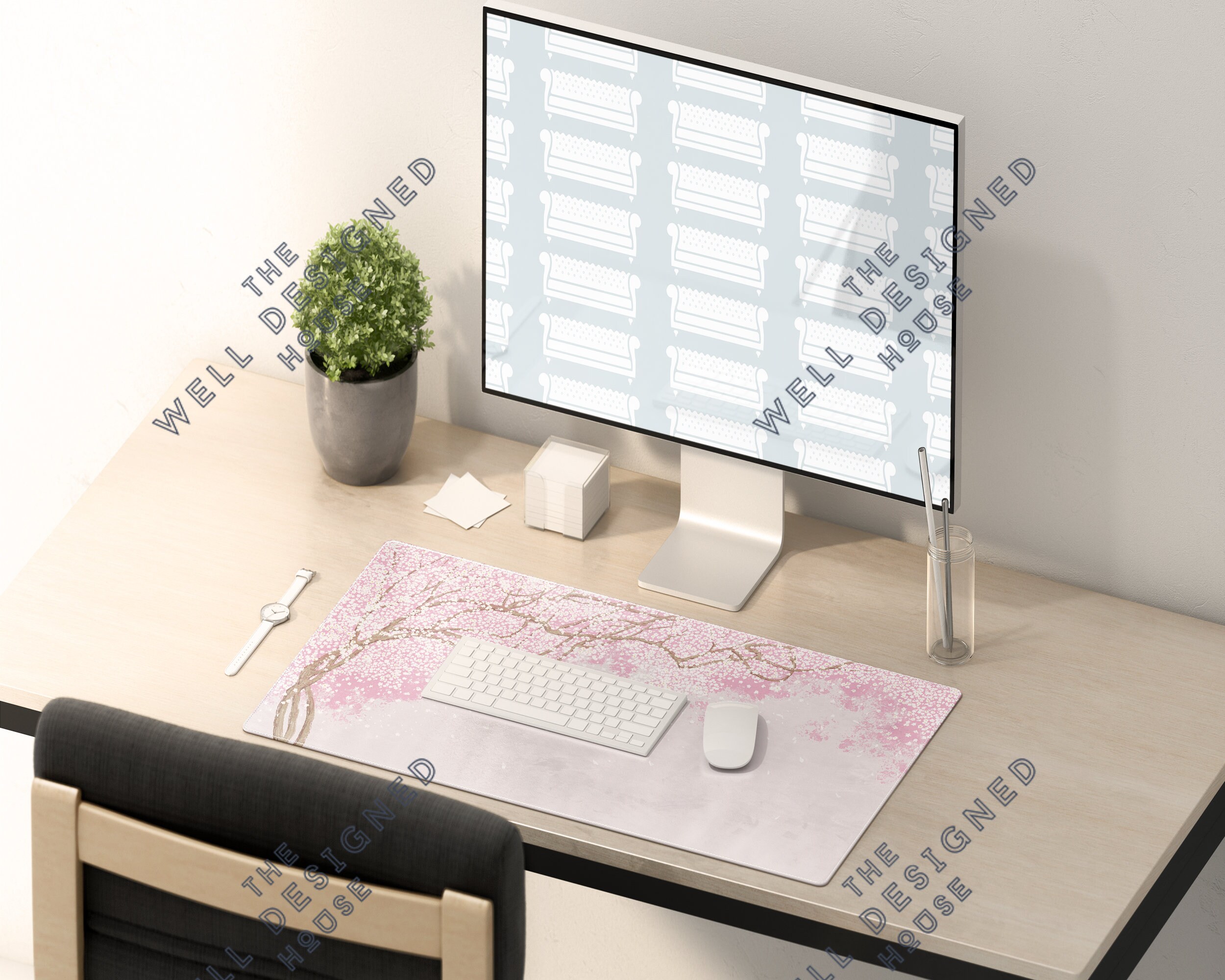 Asian Deskmat, Cherry Blossom PC Desk Mat, Premium Desk Mat, Sakura ...