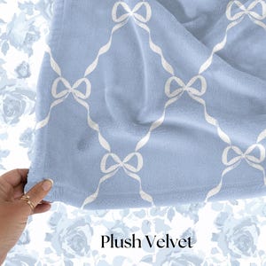 Coquette Bow Blanket Preppy Dorm Decor Coquette Dorm Bedding Blue Bow ...