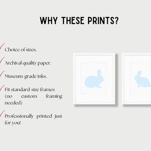 Set of 2 Light Blue Gingham Wall Art Prints, Artwork for Baby Boys ...