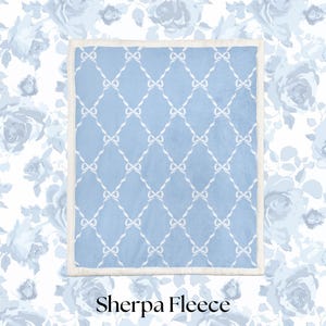 Coquette Bow Blanket Preppy Dorm Decor Coquette Dorm Bedding Blue Bow ...