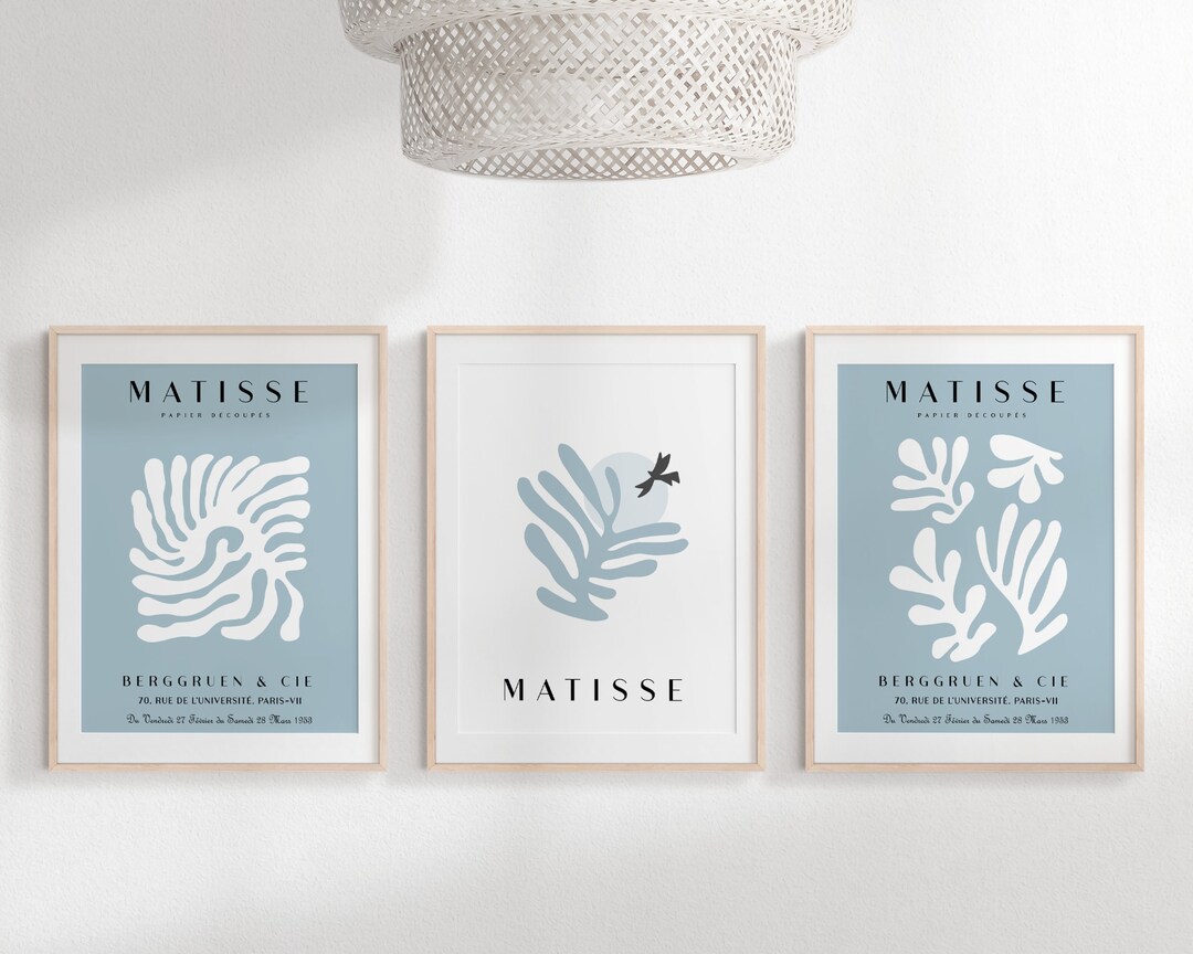 Blue Matisse Prints Henri Matisse Wall Art Set of 3 Museum Prints Fine ...