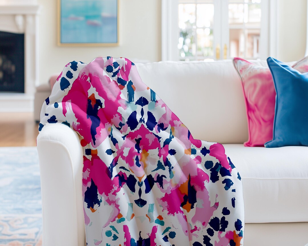 Preppy Blanket Grand Millenial Decor Laura Park Dupe Velvet Throw ...