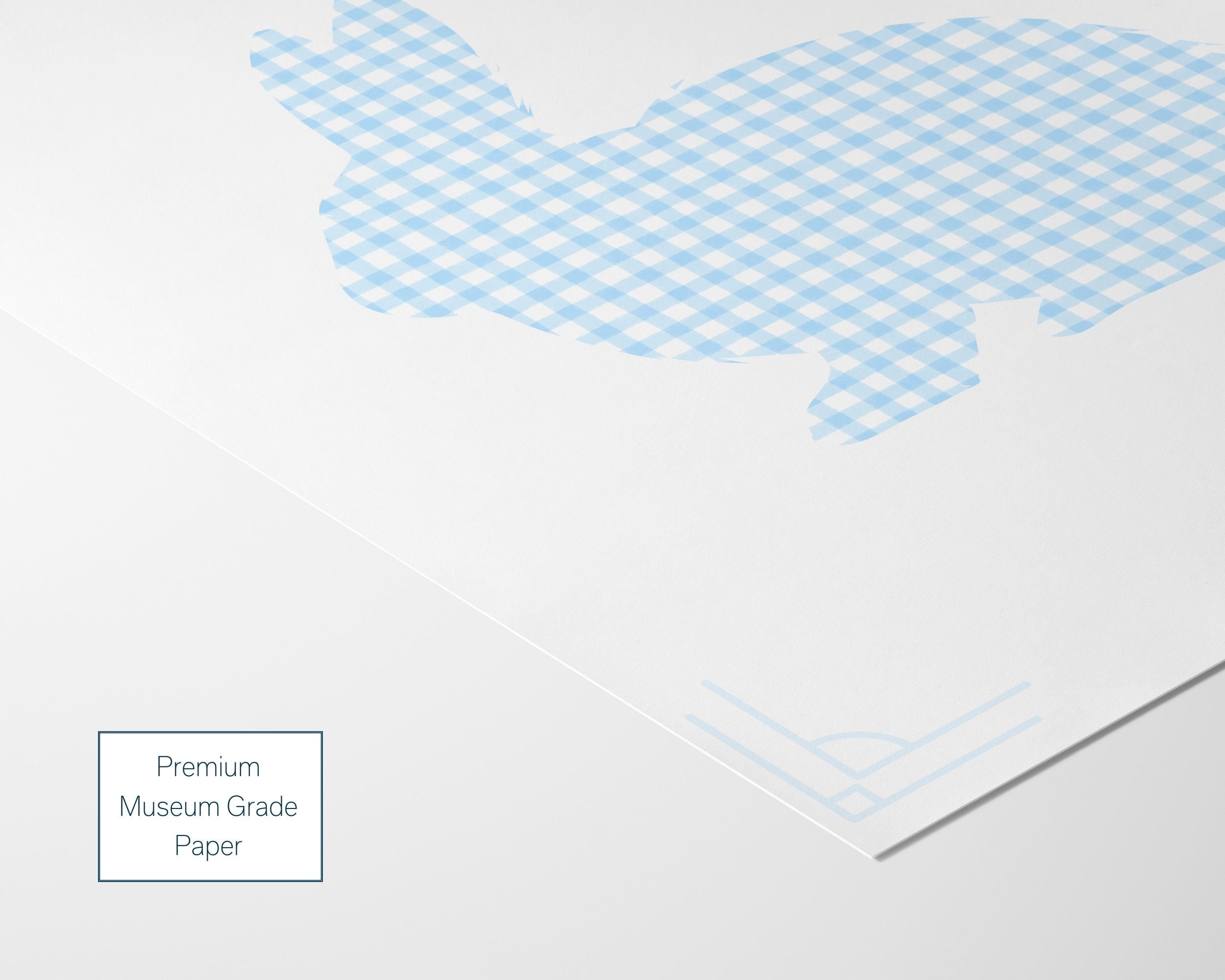 Set of 2 Light Blue Gingham Wall Art Prints Artwork for Baby - Etsy