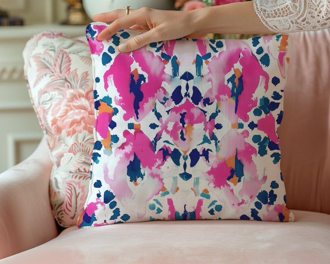 Hot Pink Pillow Cover Preppy Throw Pillows Room Decor for Teens Pink ...