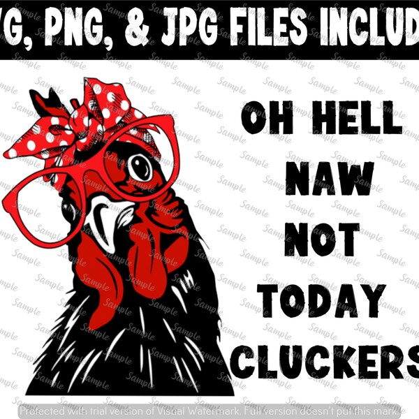 Not Today Clucker Sublimation Design - Etsy