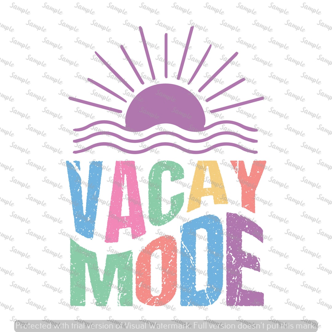 Vacay Mode Svg Retro Wavy Font Svg Ready for Vacation PNG SVG - Etsy