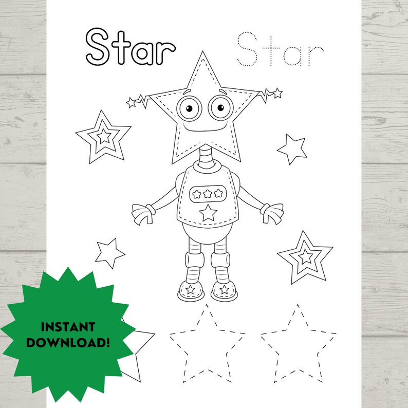 Shapes Coloring Pages With 100% Human Made Adorable Robots! (NO AI USED ...