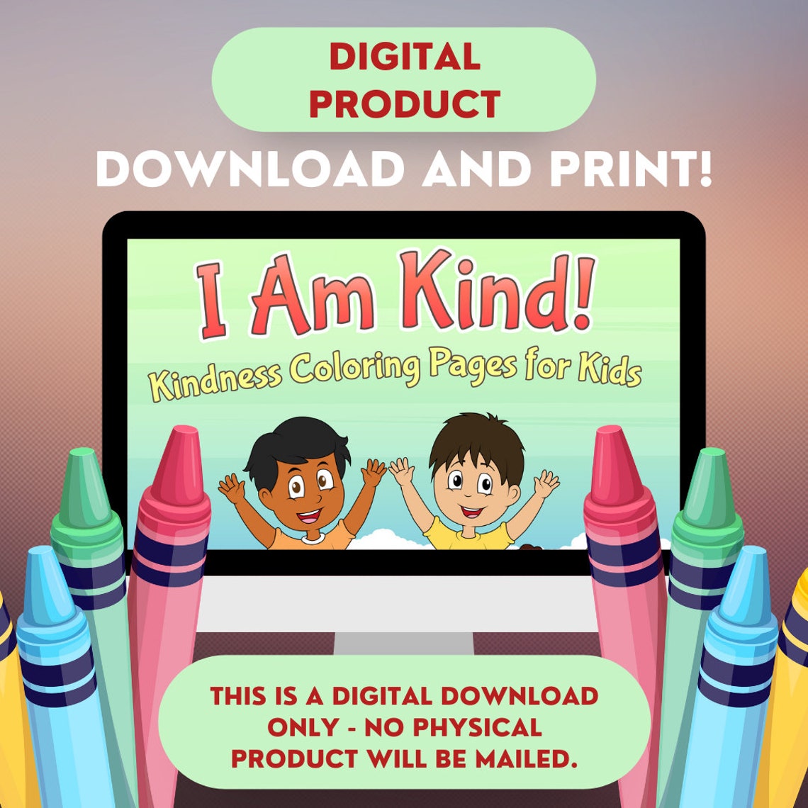 Buy Kindness Coloring Pages for Kids (NO AI USED) - Instant Printable ...