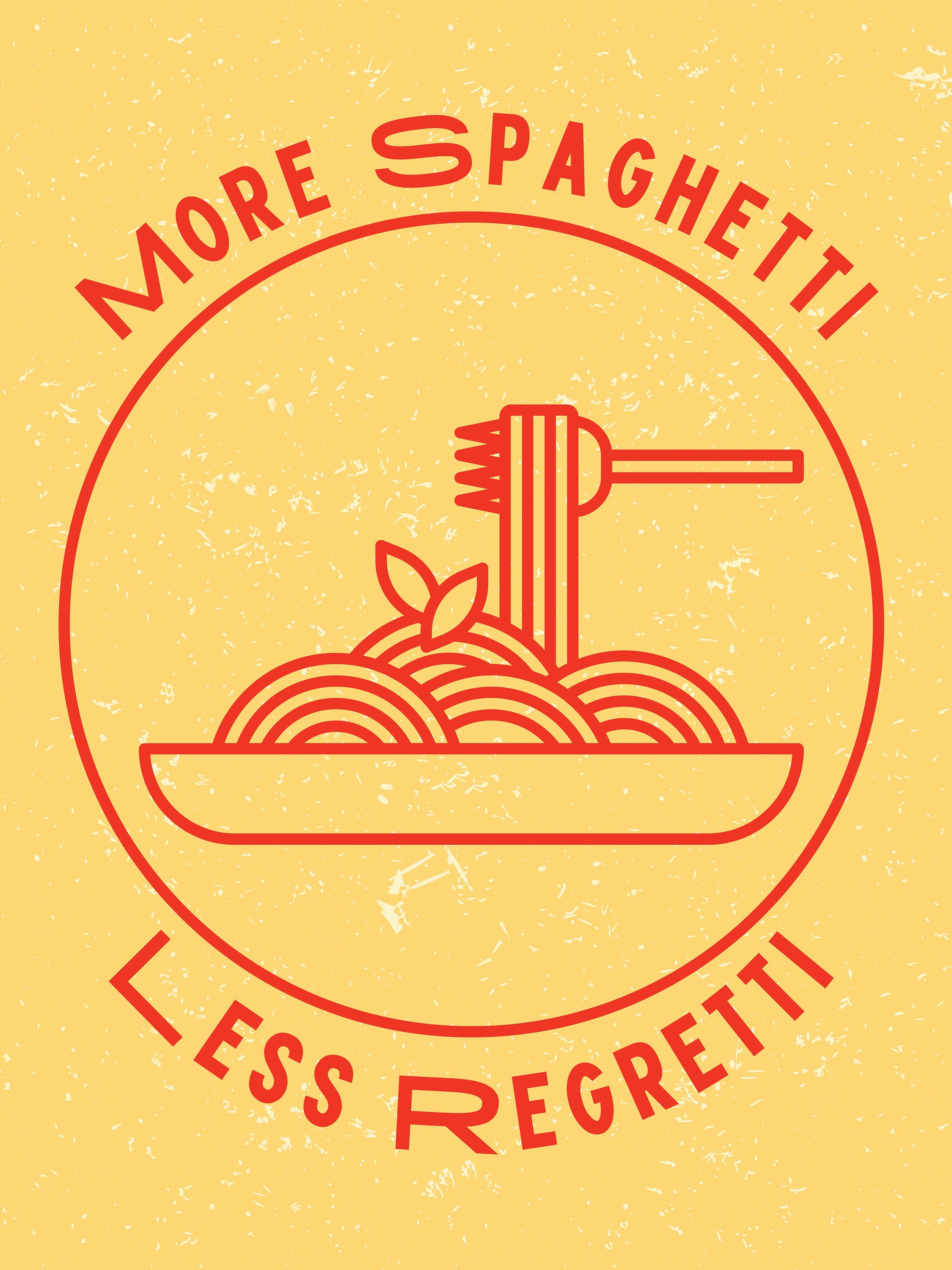 Spaghetti Wall Print, Retro Kitchen Wall Decor, Pasta Lover Print ...