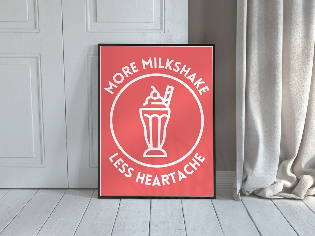 Printable Milkshake Poster, Drinks Poster, Kitchen Modern Art ...