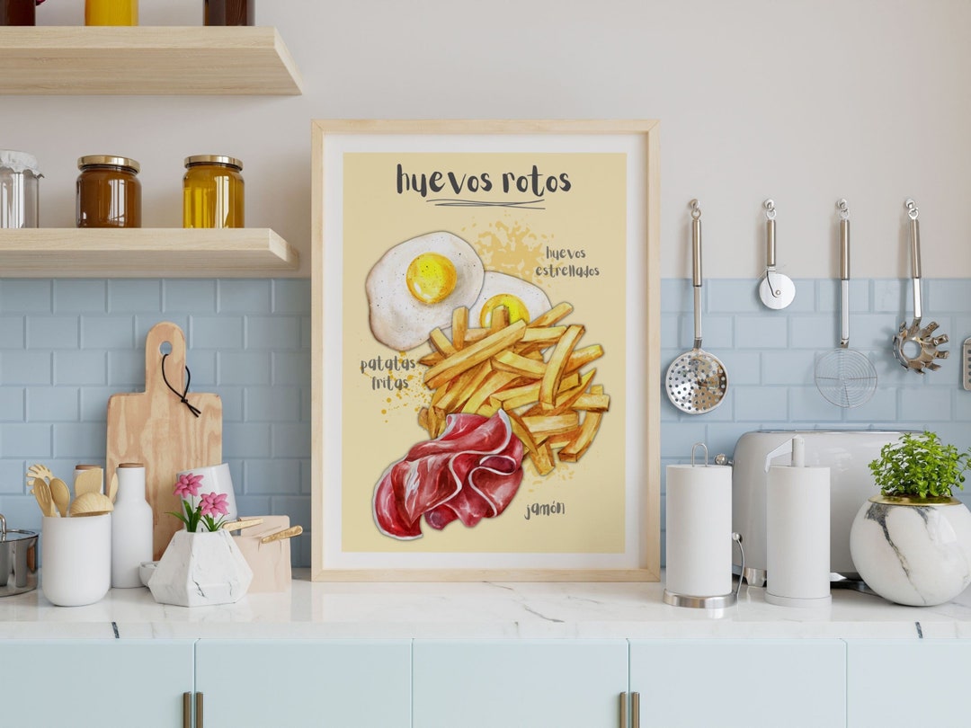 Spanish Food Print, Spanish Kitchen Decor, Illustrated Recipe Art Print ...
