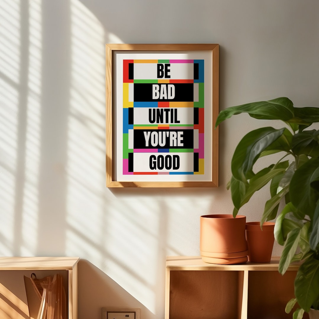 Typography Wall Art, Typography Art Print, Typography Poster, Colorful ...