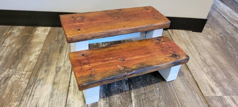 Rustic Wooden 2 Step Step-stool - Etsy