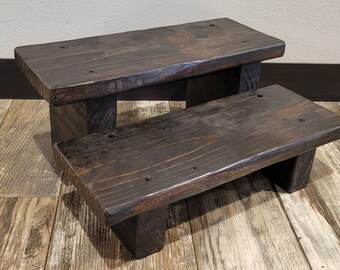 Rustic Wooden Step Stool - Etsy