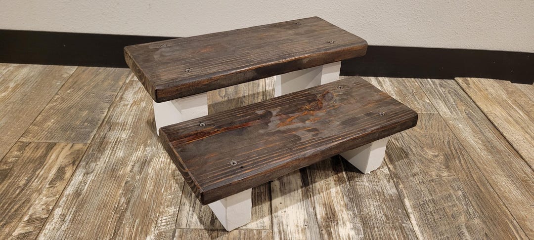 Rustic Wooden 2 Step Step-stool - Etsy