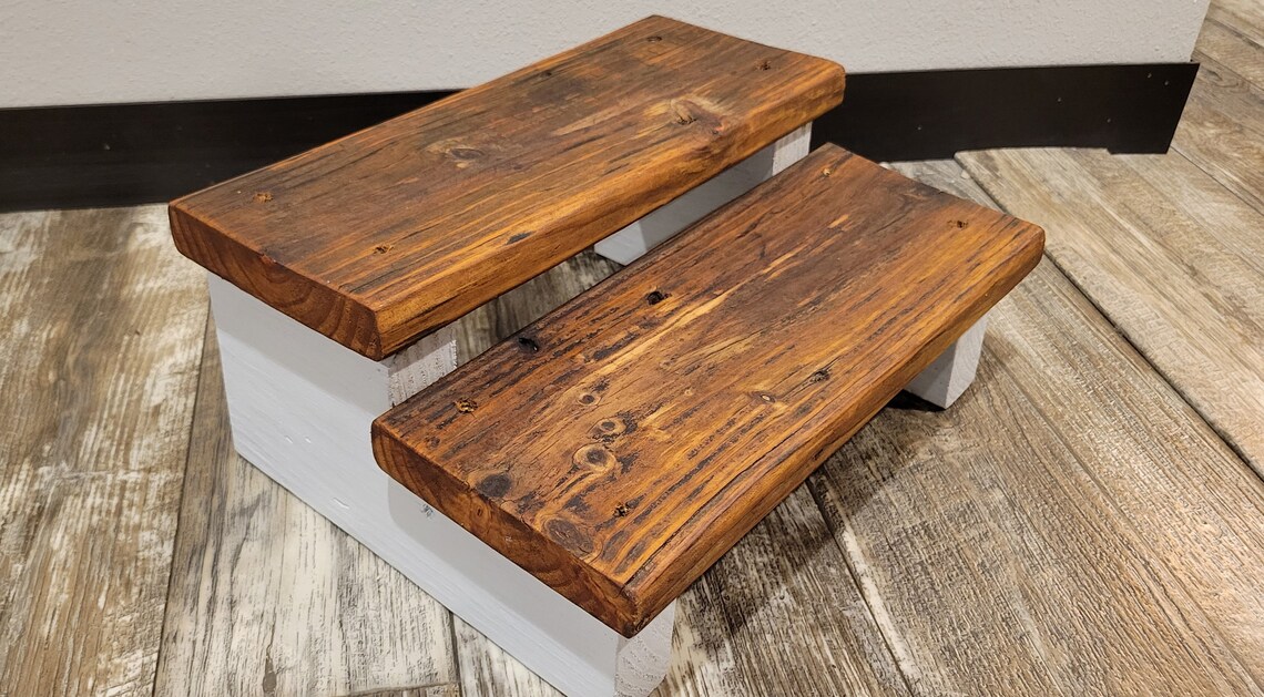 Rustic Wooden 2 Step Step-stool - Etsy
