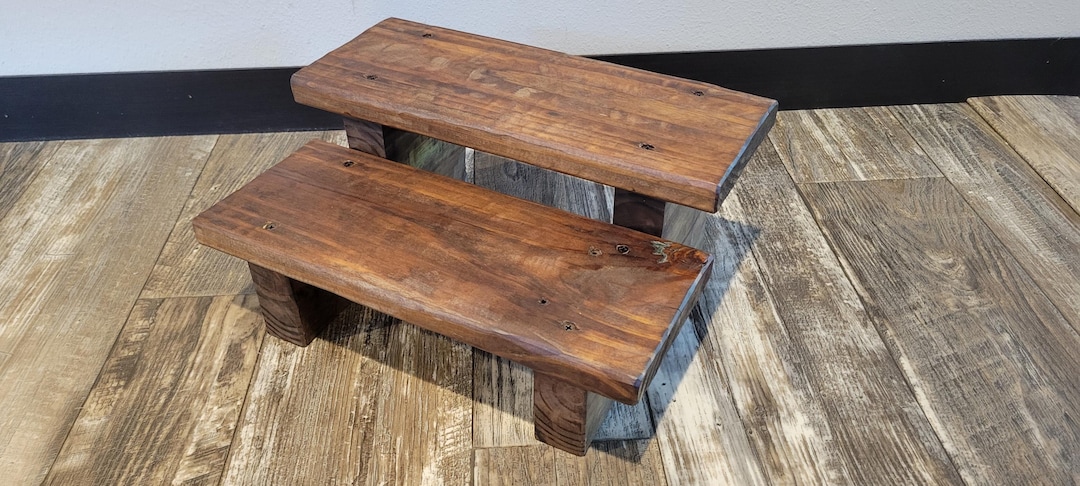 Rustic Wooden 2 Step Step-stool - Etsy