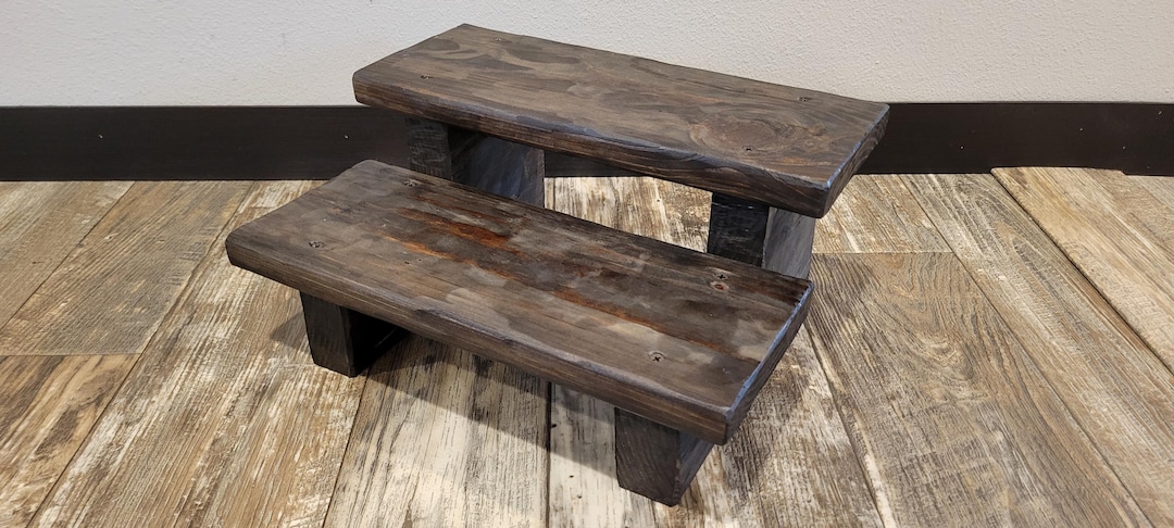 Rustic Wooden 2 Step Step-stool - Etsy