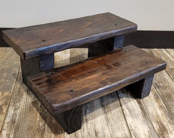Rustic Wooden Step Stool - Etsy