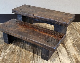 Rustic Wooden Step Stool - Etsy