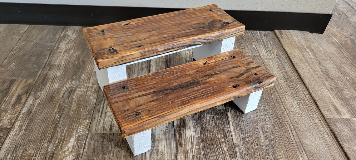 Rustic Wooden 2 Step Step-stool - Etsy
