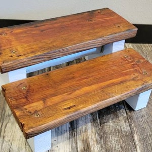 Rustic Wooden 2 Step Step-stool - Etsy