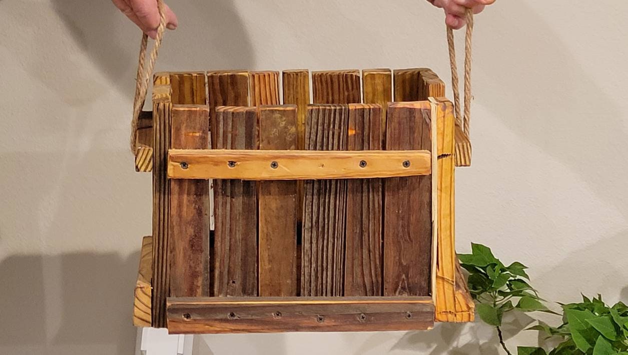 Rustic Wooden Basket Garden Basket Wooden Garden Crate - Etsy