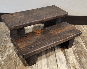 Rustic Wooden Step Stool - Etsy