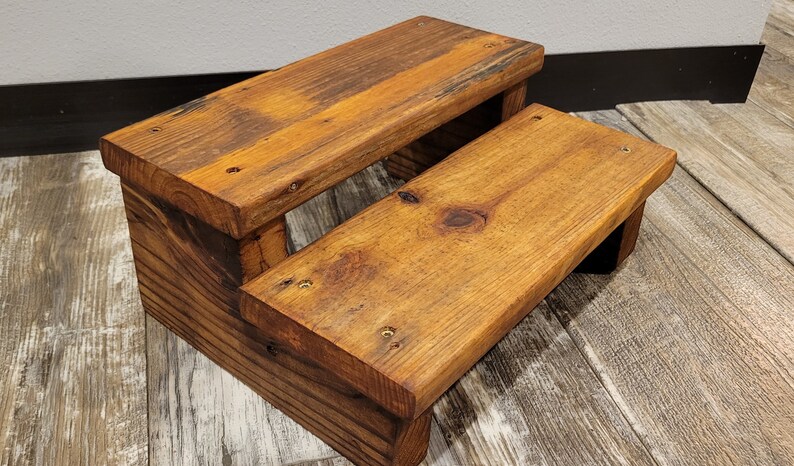 Rustic Wooden 2 Step Step-stool - Etsy