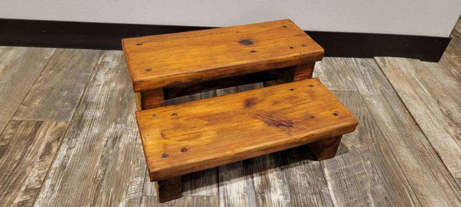 Rustic Wooden 2 Step Step-stool - Etsy