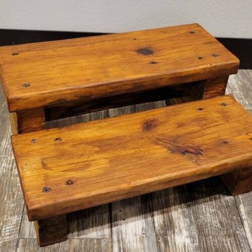Rustic Wooden 2 Step Step-stool - Etsy