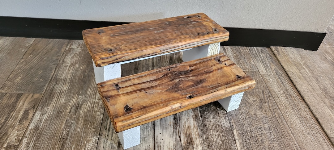 Rustic Wooden 2 Step Step-stool - Etsy