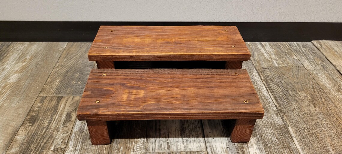 Rustic Wooden 2 Step Step-stool - Etsy