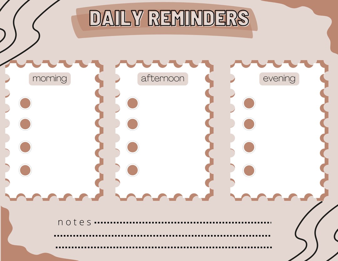 Boho Themed Daily Reminders Morning Noon Night Open Face ADHD - Etsy