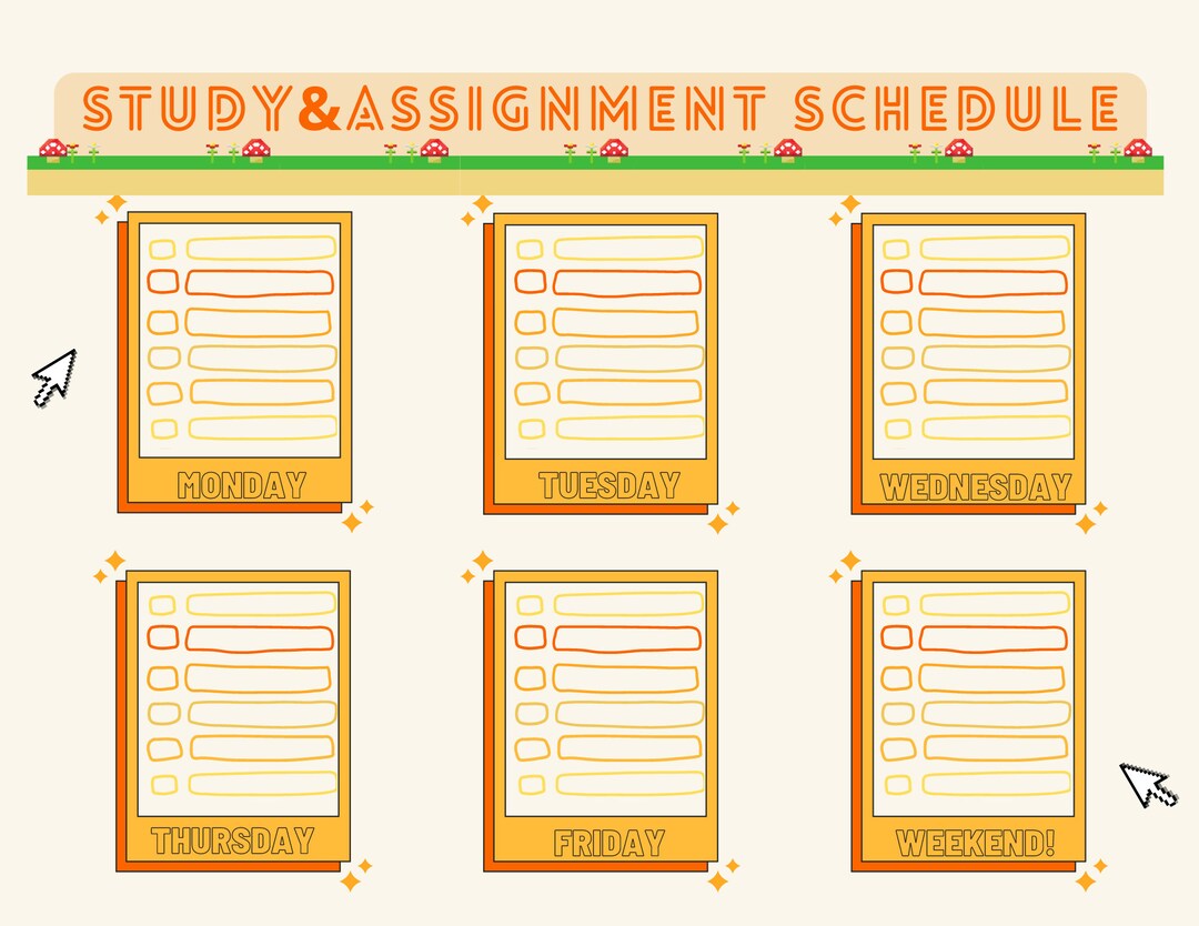 Back to School Video Game Themed Weekly Study Planner - Etsy