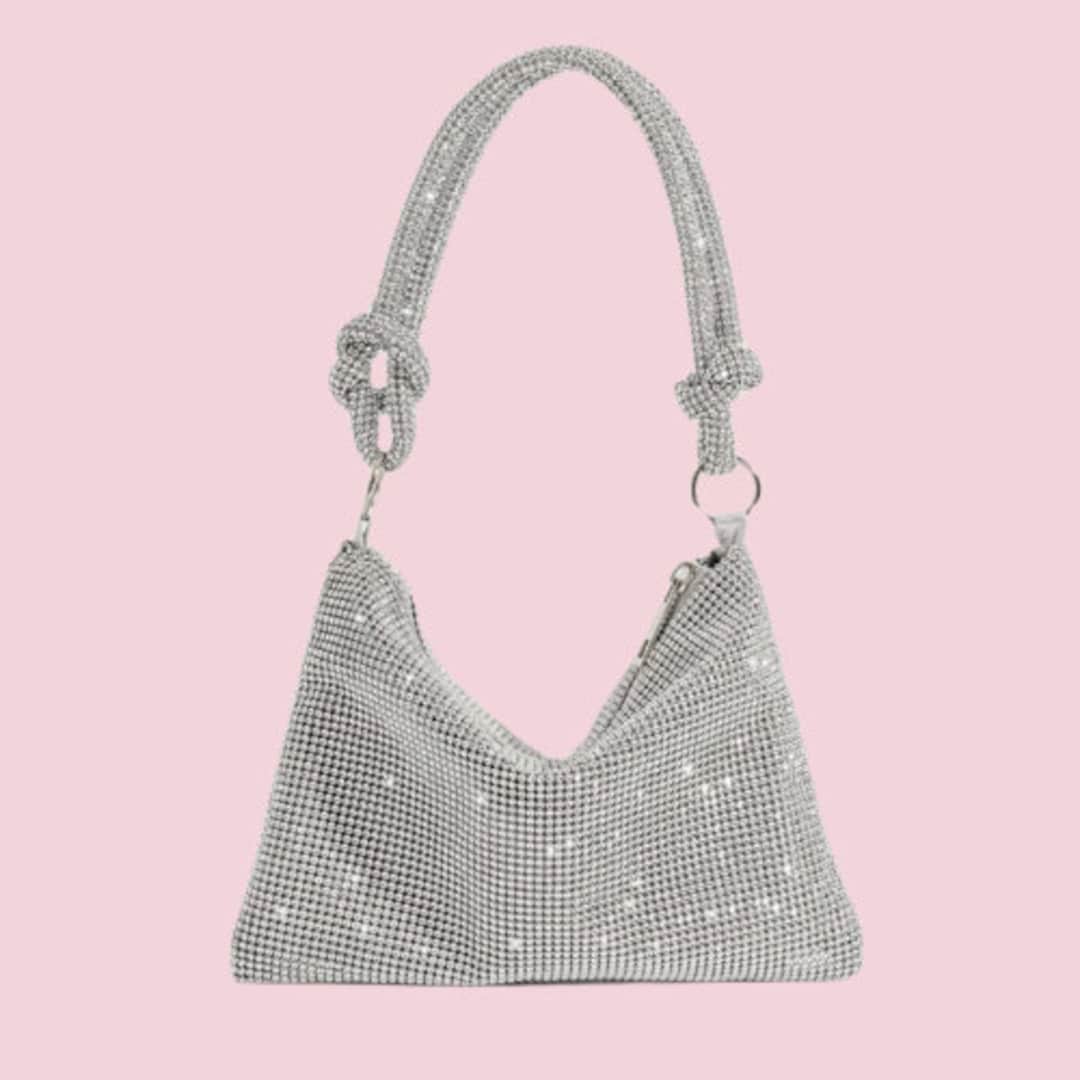 Silver Rhinestone Purse Crystal Women Party Purse Hand Bag Clutch Bags ...