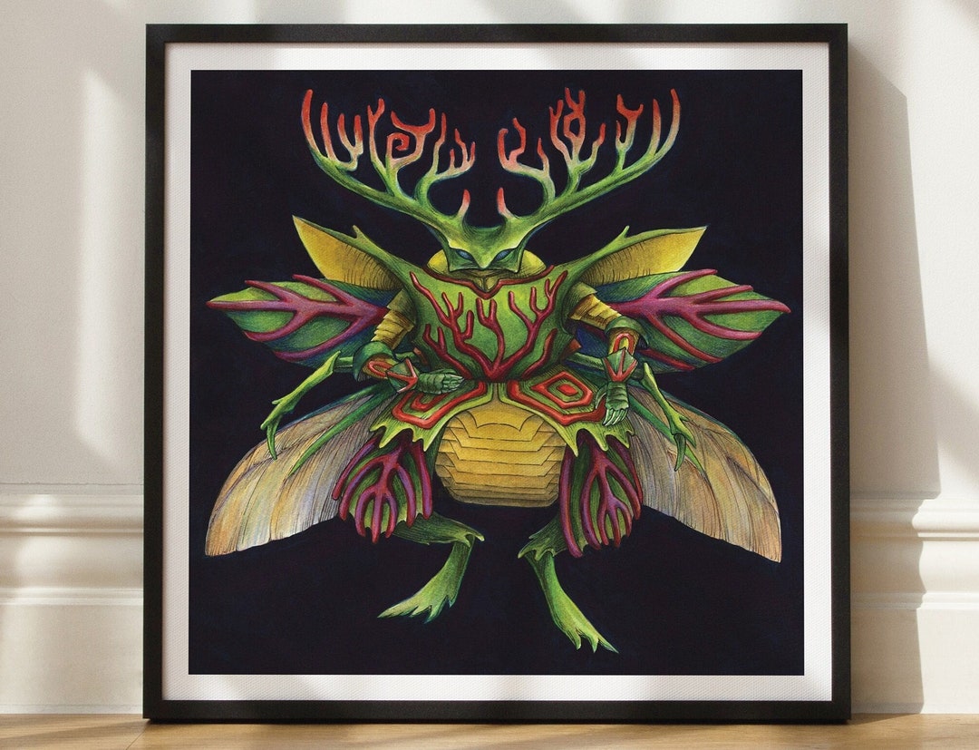 Unframed Art Print 12x12 bug Knight - Etsy