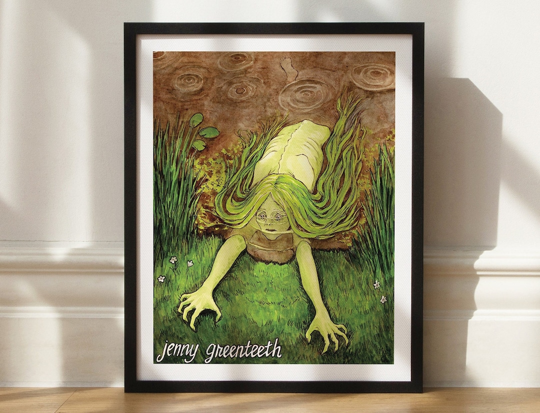 Folklore Art Print, Unique Wall Decor, Giclee Art Print 8x10 Inches, Jenny Greenteeth English ...