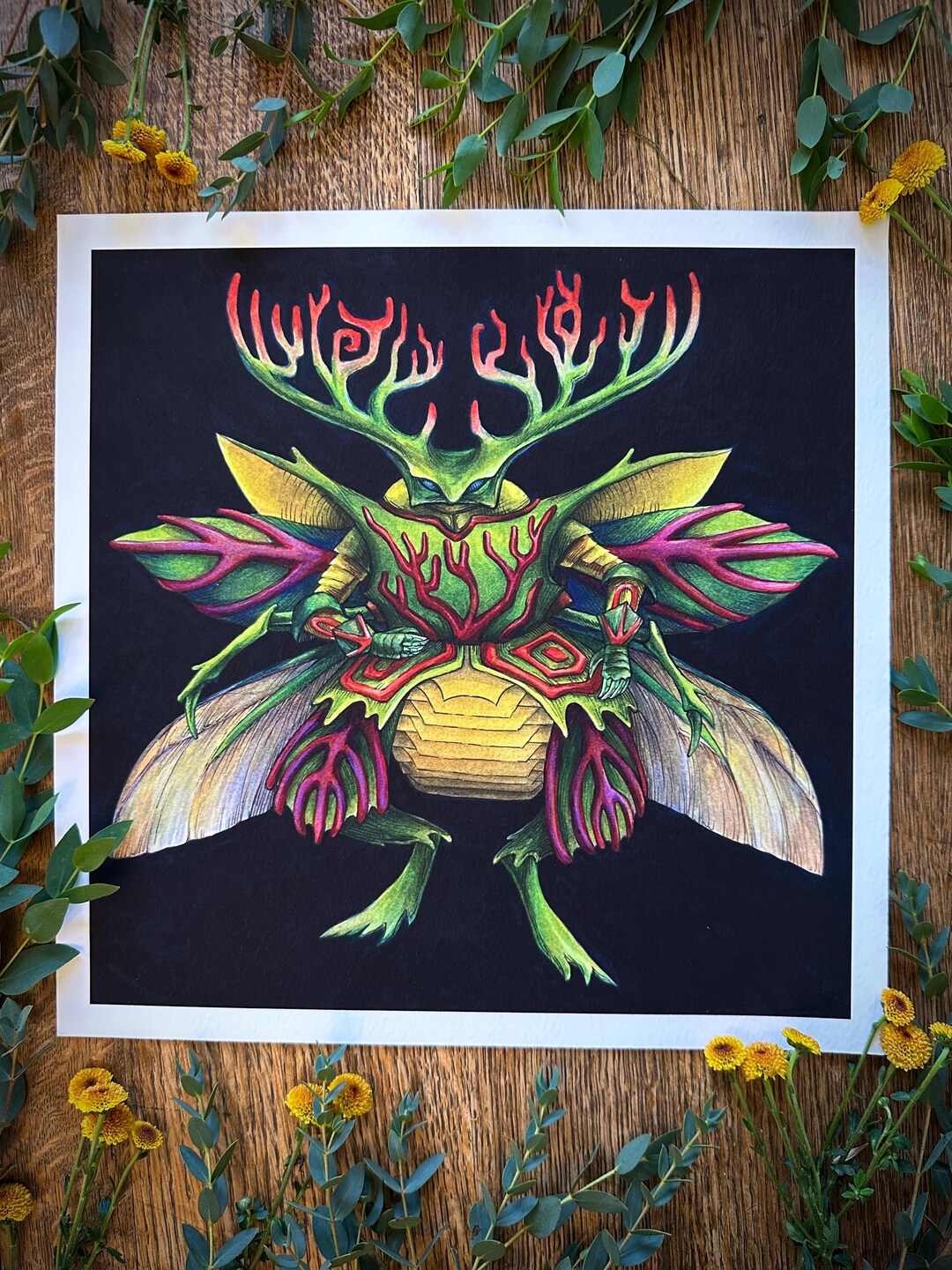 Bug Knight Art Print: Fantasy Beetle Illustration (12x12 Inches) - Etsy