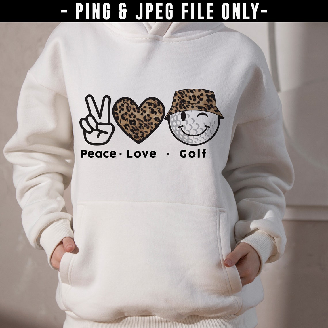 Peace Love Golf, Leopard, Golf Saying, SVG, JPEG, Sublimation, Instant ...