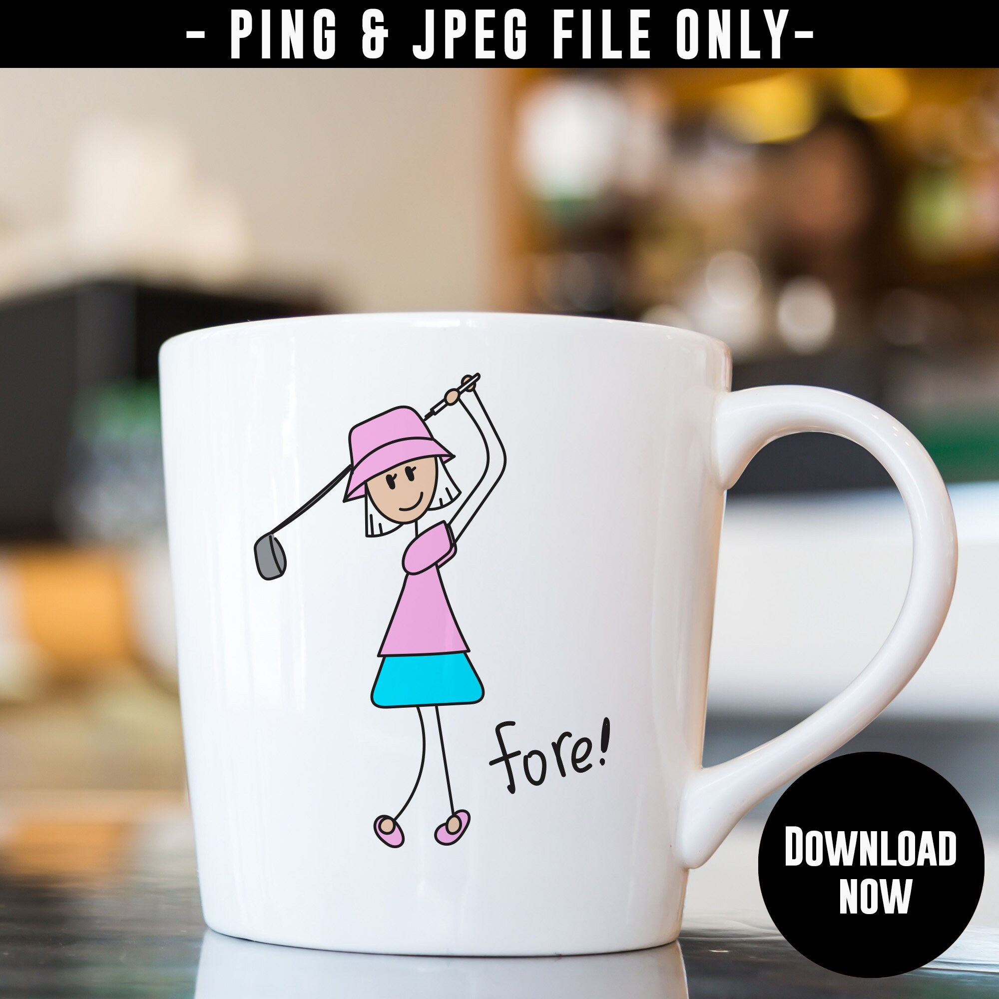 Fore Golf, Stick Figure, Cute Golfer, Golf Saying, PNG, JPEG ...
