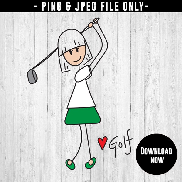 Stick Figure Golfer Svg - Etsy