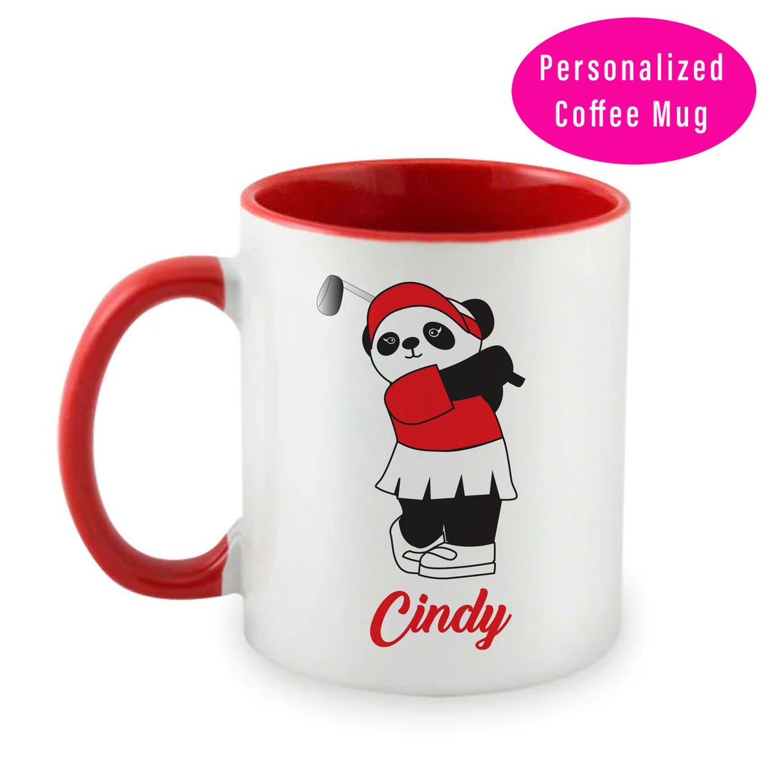Panda Golfer, Cute, Womens Golf, Lady Golf Lover, Gift Idea, Mug With ...