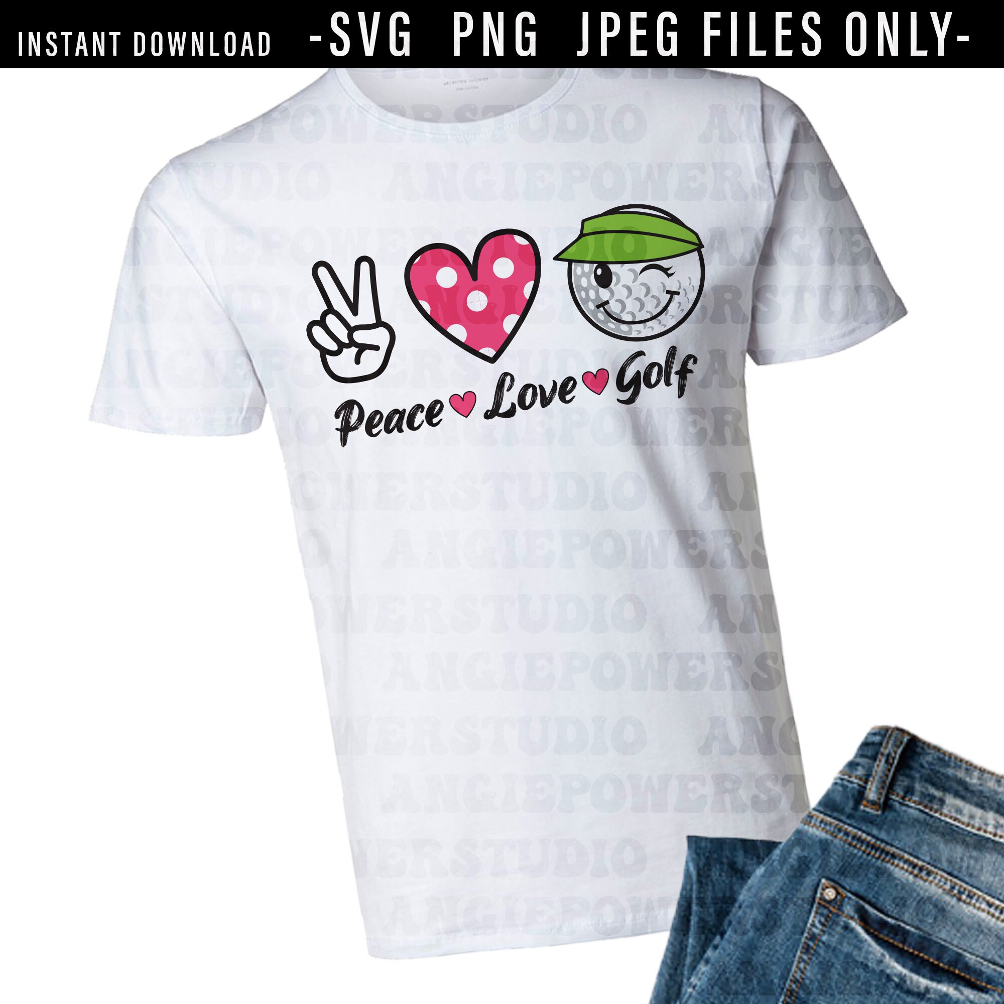 Peace Love Golf, Golf Saying, SVG, JPEG, Sublimation, Instant Download ...