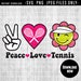 Peace Love Tennis, Png, Jpeg, Svg Love Tennis, Polka Dot Peace Sign ...