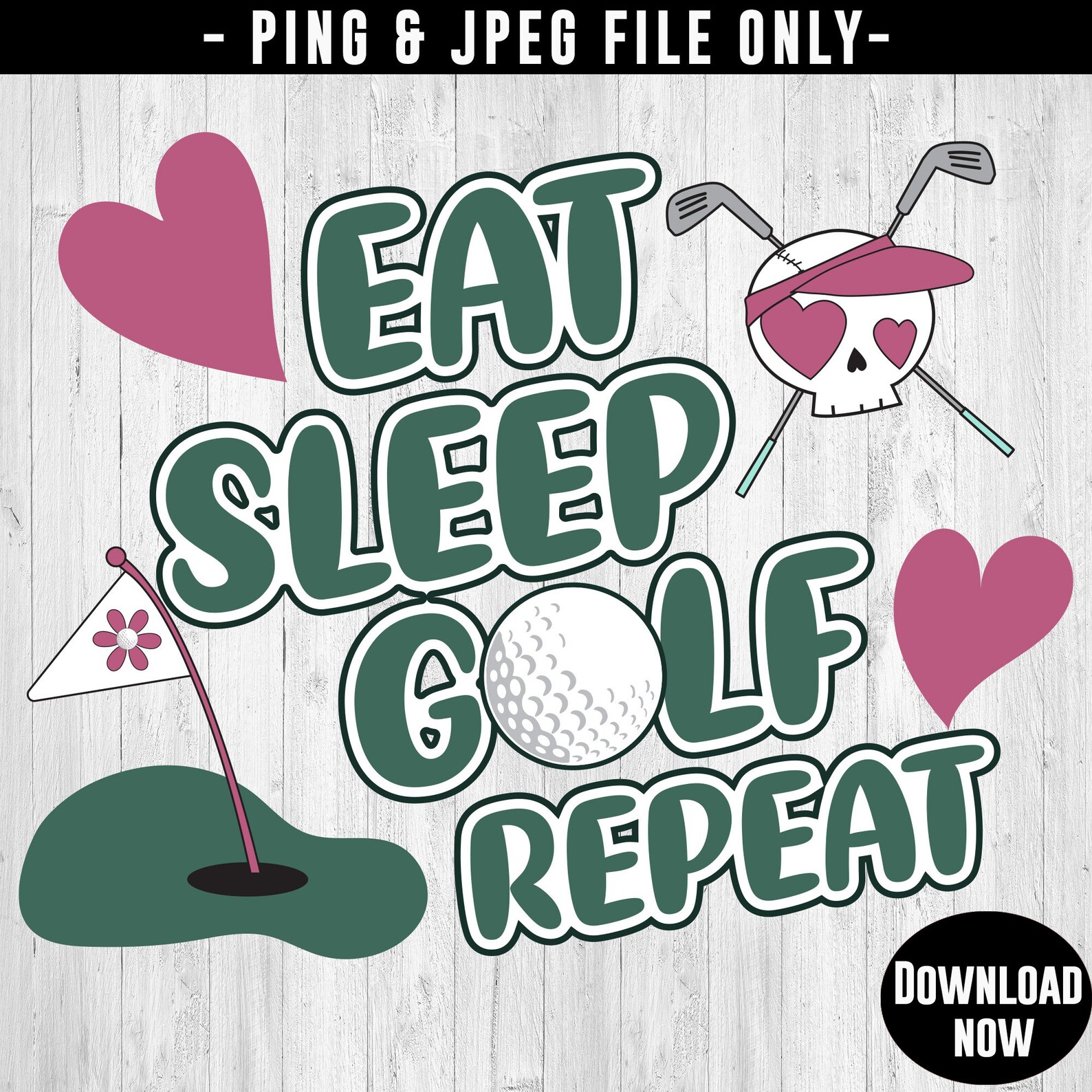 Eat Sleep Golf Repeat, Instant Download, Sublimation, SVG, JPEG, Cute ...