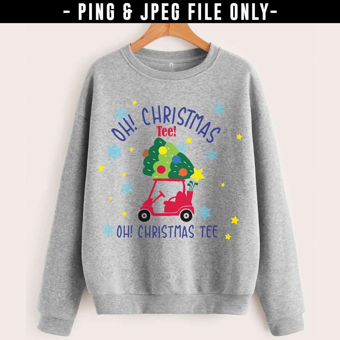 Oh Christmas Tee, Santa, Christmas, Cute Golf Graphic, Sublimation, PNG ...