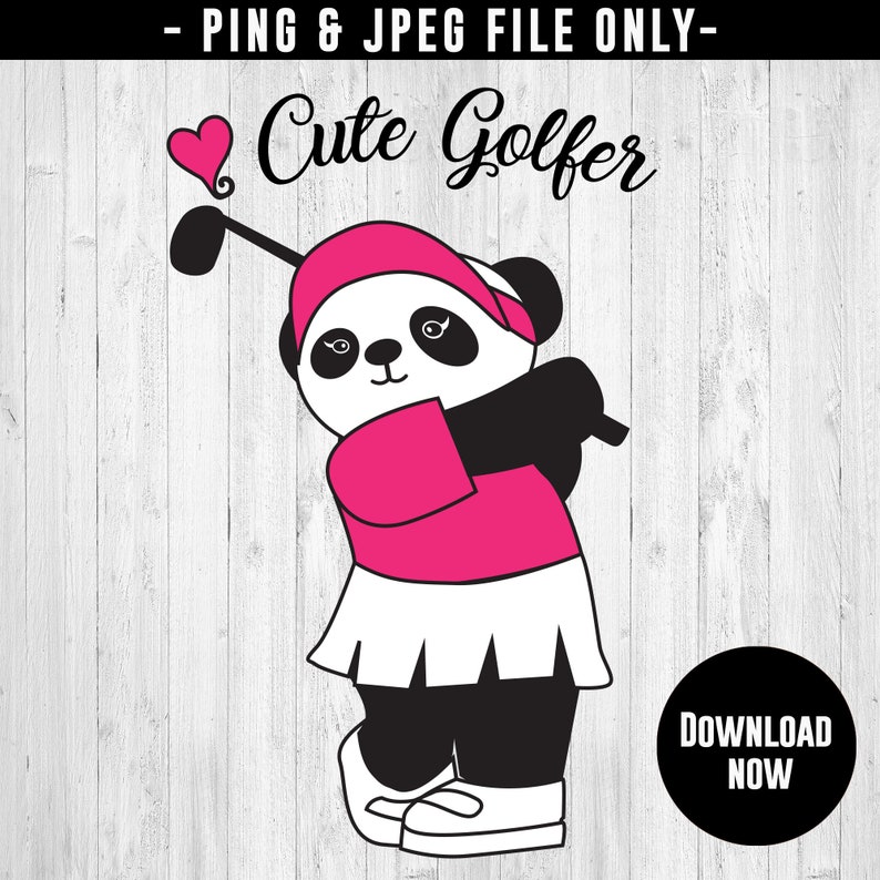 Cute Golfer, Panda Golf, Golf Saying, SVG, JPEG, Sublimation, Instant ...