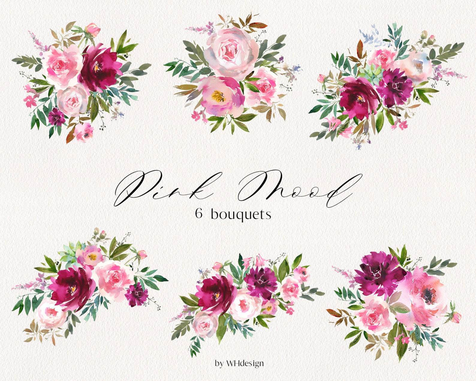 Watercolor Floral Clipart. Floral Arrangements Digital Flowers PNG Clip ...