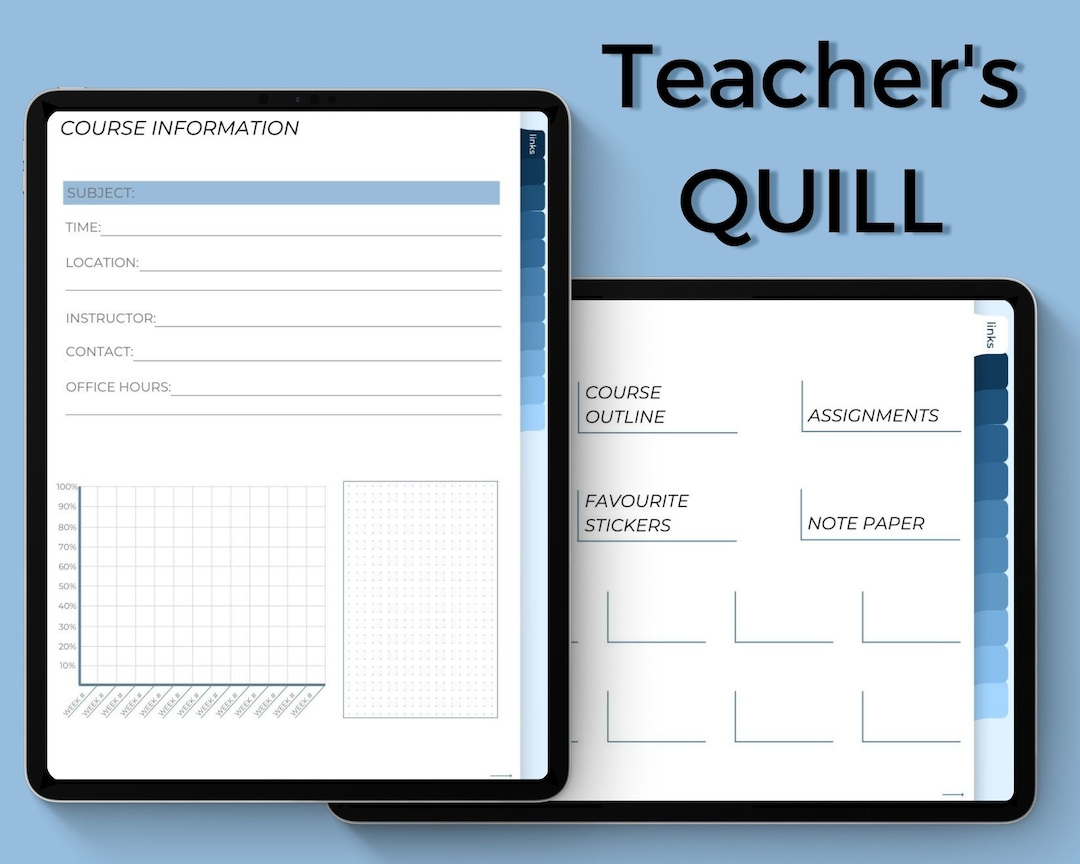 Teacher's QUILL Blue Digital Student Notebook - Etsy